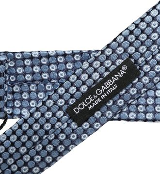 Dolce & Gabbana Circle Pattern Silk Necktie - Blue