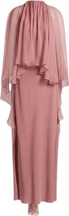 Alberta Ferretti Enver Satin Gown mit Chiffon-Umhang - - Dresses - Damen - Rosa - S