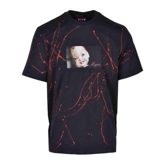Msgm Baumwoll-T-Shirt mit einzigartigem Stil - - Tops - Herren - Schwarzk - L