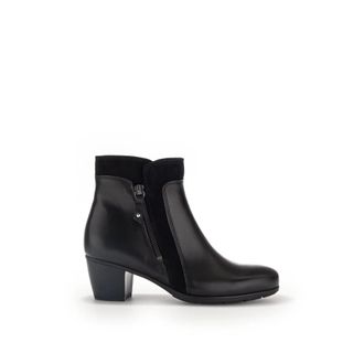 Gabor Schwarze Leder-Stiefeletten - - Shoes - Damen - Schwarzk - 37 EU