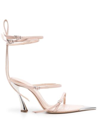 MUGLER sandales &agrave; brides 105 mm - Tons neutres