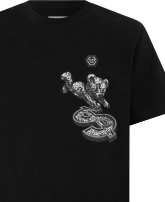 Philipp Plein Teddy Dollar Patch T-Shirt - Black