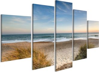 Islandburner Bild auf Leinwand Strand Meer Sand Nordsee Poster, Leinwandbild, Wandbilder