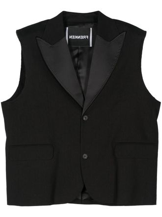 Frenken blazer à design sans manches - Noir