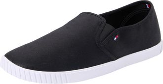 Tommy Hilfiger Damen Canvas Sneaker Canvas Slip-On Sneaker Slipper, Schwarz (Black), 38
