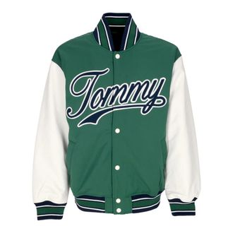 Tommy Hilfiger Homme, Vestes, Multicolore, Taille: XL Veste College &agrave; Blocs de Couleurs Vert