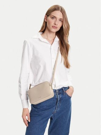 Calvin Klein Handtasche Foil Logo Elongated Camera Bag LV04F3276G Beige