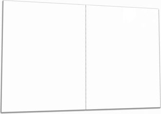 Wallario Herdabdeckplatte/Spritzschutz aus Glas, 2-teilig, 80x52cm mit 13 mm hohen Füßen, für Ceran- und Induktionsherde, Weiß