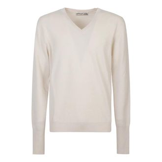 Ballantyne Plain V-neck Sweater - - Knitwear - Herren - Beige - L