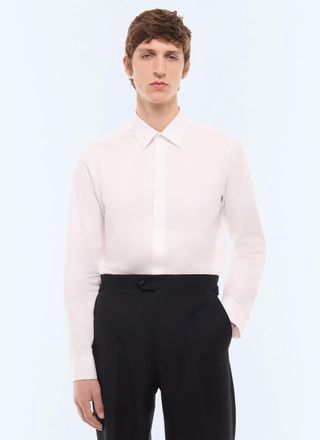Fursac Chemise gorge cach&eacute;e en twill de coton - Taille 37 - Homme