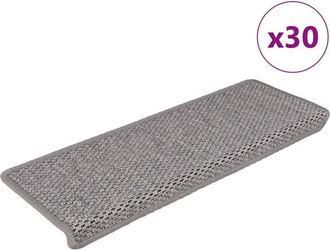 vidaXL Stufenmatten Selbstklebend Sisal-Optik 30Stk. 65x21x4cm Silbern Vidaxl