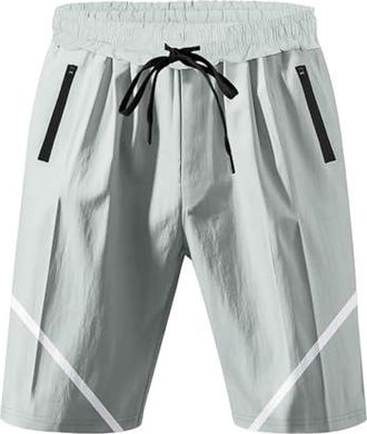 Generic Short de sport chino pour homme, coupe ajust&eacute;e, en coton extensible, pantalon chino, coupe r&eacute;guli&egrave;re, pour homme, adulte, court de course, de randonn&eacute;