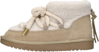 Massimo Santini Wildlederstiefeletten mit Kunstpelz - - Shoes - Damen - Beige - 39 EU