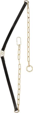 Kazar Femme, Accessoires, Noir, Taille: 80 CM Ceinture noire &eacute;troite avec cha&icirc;ne dor&eacute;e