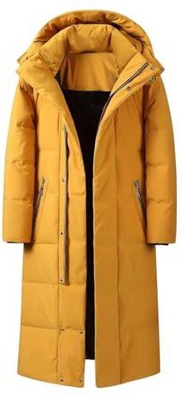 Generic Parka dhiver pour homme - Long manteau dhiver imperm&eacute;able &eacute;pais et chaud - Parka matelass&eacute;e isol&eacute;e &agrave; capuche, jaune, 4XL