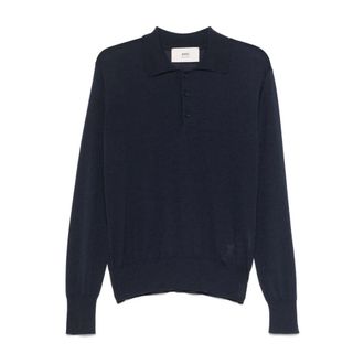 Ami Homme, Tops, Bleu, Taille: XS Polo Ami de Coeur Tonal