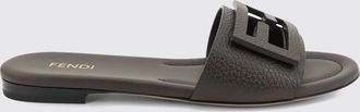 Fendi Mules Baguette en cuir avec monogramme FF et talon bas