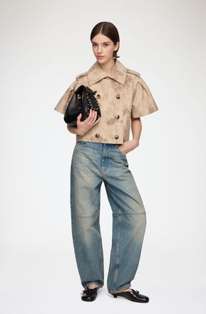 Ganni Veste en coton imprim&eacute; Warm Sand biologique - Taille 42 - Pour Femme