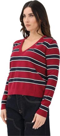 Tommy Jeans Femme, Pulls, Multicolore, Taille: 40 FR Maglioncino scollo a V