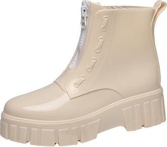 Generic Bottes caoutchouc pour homme et femme Chaussures travail en plein air pluie enfiler Confortable Antid&eacute;rapant Imperm&eacute;abilit&eacute; totale Fourrure polaire do