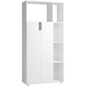 PEGANE Pegane - Armoire, placard de rangement avec 2 portes coloris blanc - longueur 90 x profondeur 38 x hauteur 186 cm