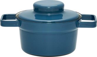 Riess 2102-200, Topf, Durchmesser 16 cm, Inhalt 0.75 Liter, SILENT BLUE, AROMAPOTS, Truehomeware, Emaille, Induktion