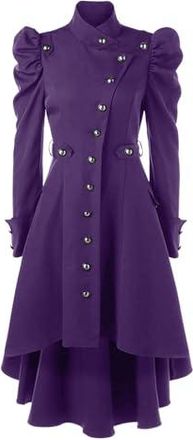 Generic Manteau Steampunk Femme Vintage Gothique Veste De Smoking Médiévale Manteaux dhiver Victorien Costume De Cosplay Halloween Queue De Pie Adulte Manteau