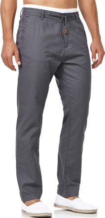 Indicode Herren Veneto Stoffhose aus Leinen & Baumwolle | Leinenhose Freizeithose Männer Iron, 3XL