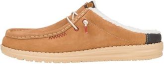 HeyDude Wally Slip Stretch Canvas - Chaussures pour Hommes - Baskets avec Semelles Confortables - Style Mocassin, Tan/White, 43