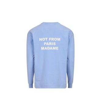 Dr&ocirc;le de Monsieur T-shirt manches longues &agrave; imprim&eacute; slogan au dos en coton