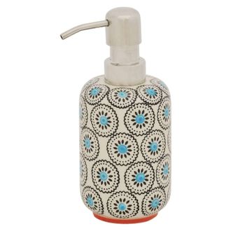 Tranquillo Seifenspender MATTHES, handbedruckte Keramik, 16 x 7,5 x 7,5 cm