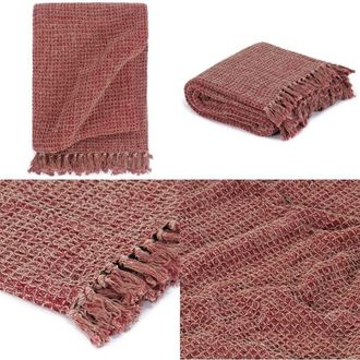 vidaXL Überwurf Baumwolle 160x210 cm Burgunderrot - Bettdecke - Baumwolldecke - Überwurf - Deko Decke - Plaid - Home & Living