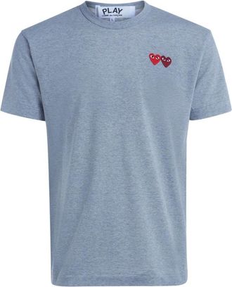Comme Des Gar&ccedil;ons Homme, Tops, Gris, Taille: 2XL T-Shirt avec double coeur
