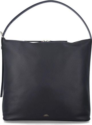 A.P.C. Hobo Bags - Vera Maxi Smooth Leather Bag - Gr. unisize - in Schwarz - f&uuml;r Damen