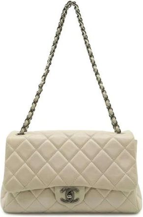 Chanel Sac bandouli&egrave;re matelass&eacute; en cuir de veau vieilli Pre-owned - Femme - Pre-owned - Beige - Taille: ONE Size