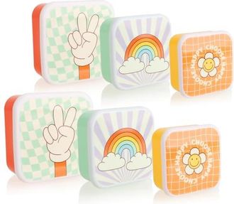 Com-Four Lot de 6 bo&icirc;tes de conservation avec couvercle - bo&icirc;tes de cong&eacute;lation - bo&icirc;tes de charcuterie en 3 tailles - bo&icirc;tes de rangement pour le camping, les