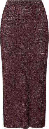 Liu Jo Femme, Jupes, Rouge, Taille: 38 FR Jupe Longuette Lam&eacute; Tricot&eacute;e Punto Pizz