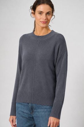 Hempage Hempage Damen vegan Strickpullover Rundhals Shale Grey