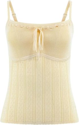 Guess Femme, Tops, Beige, Taille: 38 FR D&eacute;bardeur fin