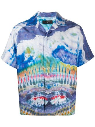 Amiri chemise tie-dye en soie - Bleu