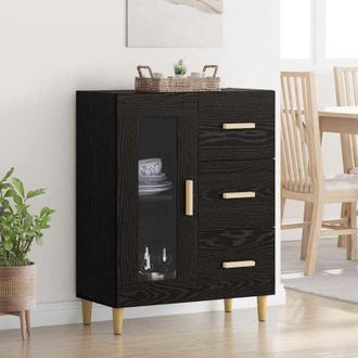 vidaXL Buffet Ch&ecirc;ne noir 69,5 x 34 x 90 cm Bois ding&eacute;nierie vidaXL