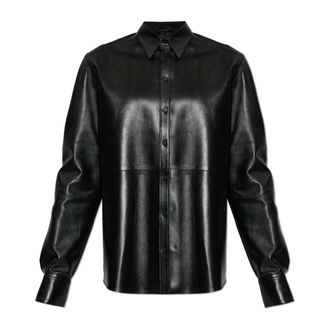 Dolce & Gabbana Homme, Chemises, Noir, Taille: XL Chemise en cuir Nappa