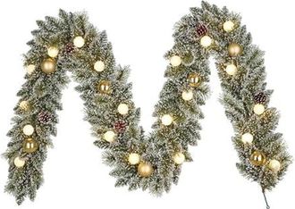 Black Box Trees Grimshaw Girlande mit LED-Beleuchtung und Timerfunktion - L180 x &Oslash;25 cm - Gr&uuml;n