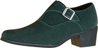 Generic Chaussures habill&eacute;es pour homme sans lacets &agrave; enfiler - Bout pointu - En cuir - Talon bloc - Antid&eacute;rapantes - Chaussures basses d&eacute;contract&eacute;es pour r&eacute;u