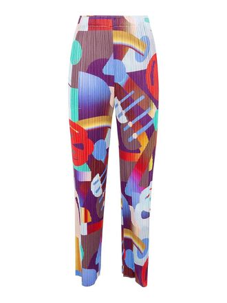 Pleats Please Issey Miyake Pantalons D&eacute;contract&eacute;s - Rouge
