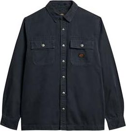 Superdry Surchemise en toile pour homme, bleu marine, XXL