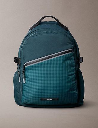 Calvin Klein Praktischer Runder Rucksack Mit Streifenmuster Und Rei&szlig;verschluss - Dark Teal - Herren - Einheitsgr&ouml;&szlig;e