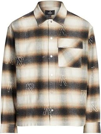 Represent Chemise &agrave; carreaux en coton m&eacute;lang&eacute;