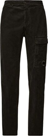 C.P. Company C.p. Company, Homme, Pantalons, Noir, Taille: XS Pantalon Cargo &agrave; Lentille en Velours C&ocirc;tel&eacute;