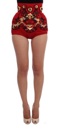 Dolce & Gabbana Hochtaillierte, floral bestickte Shorts
